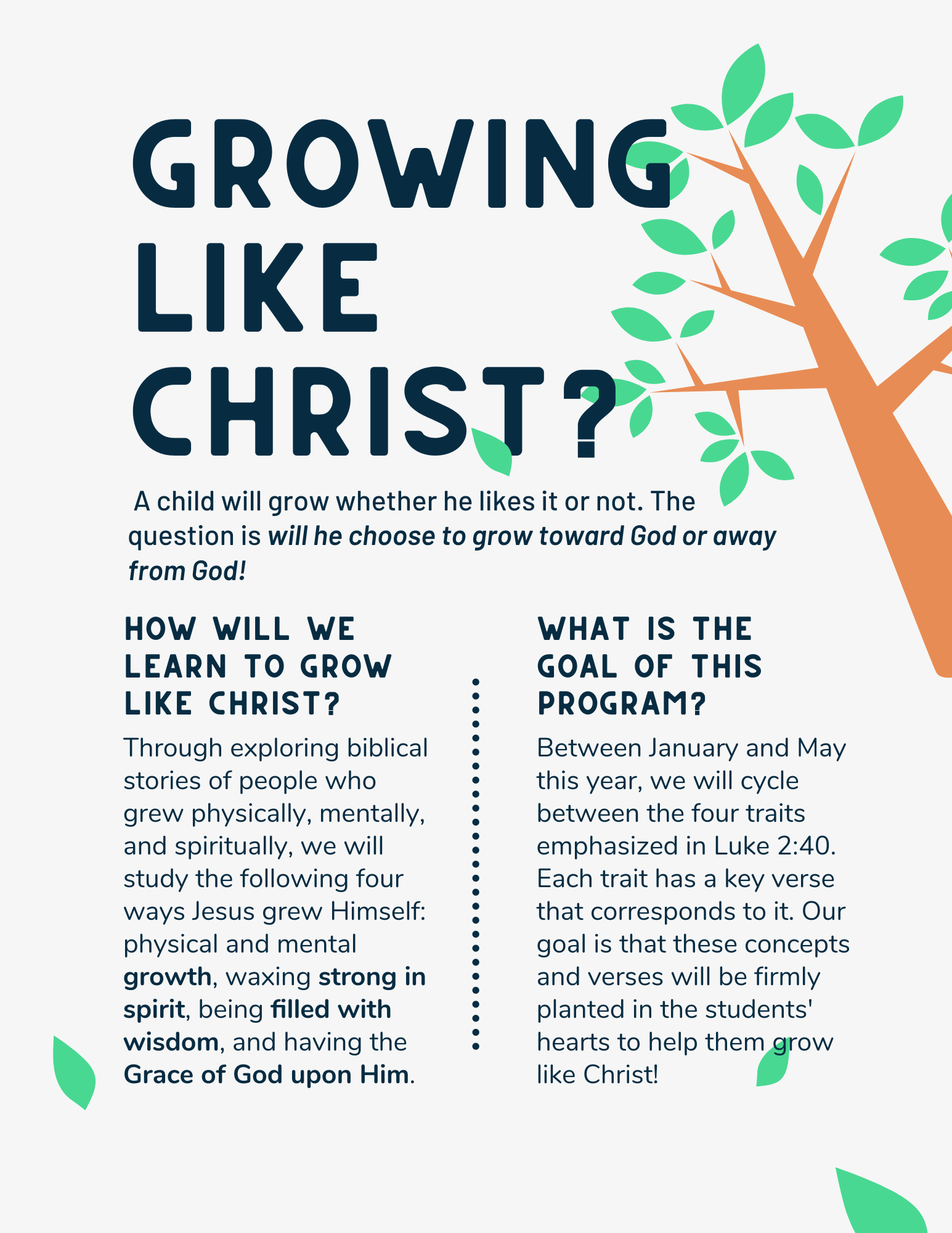 Growing Like Christ Information | Community Bible Baptist Church